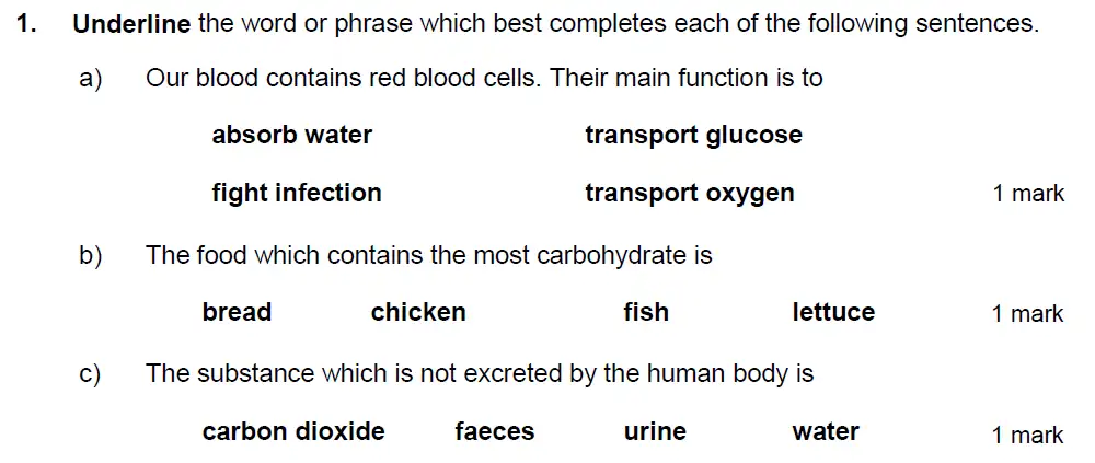 Kings College School - 13 Plus Biology Sample Paper - PiAcademy Tutors