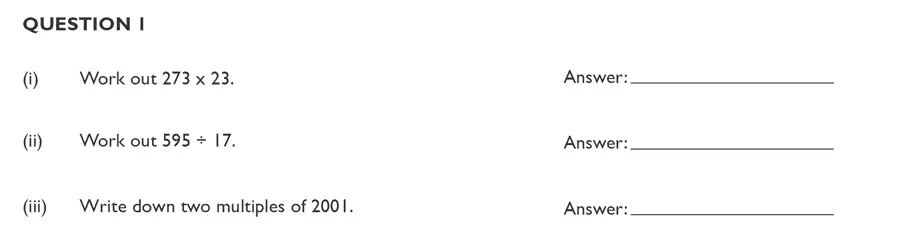 King's College School 13 Plus (13+) Maths Sample Paper 2020 Answers